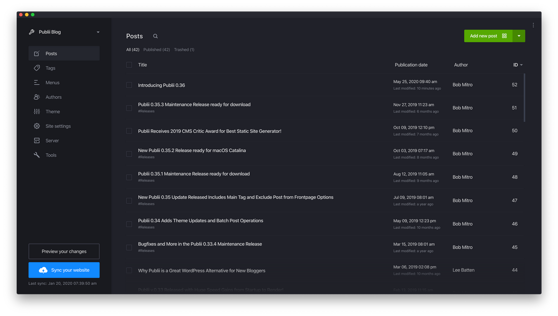 Introducing Publii 0.36