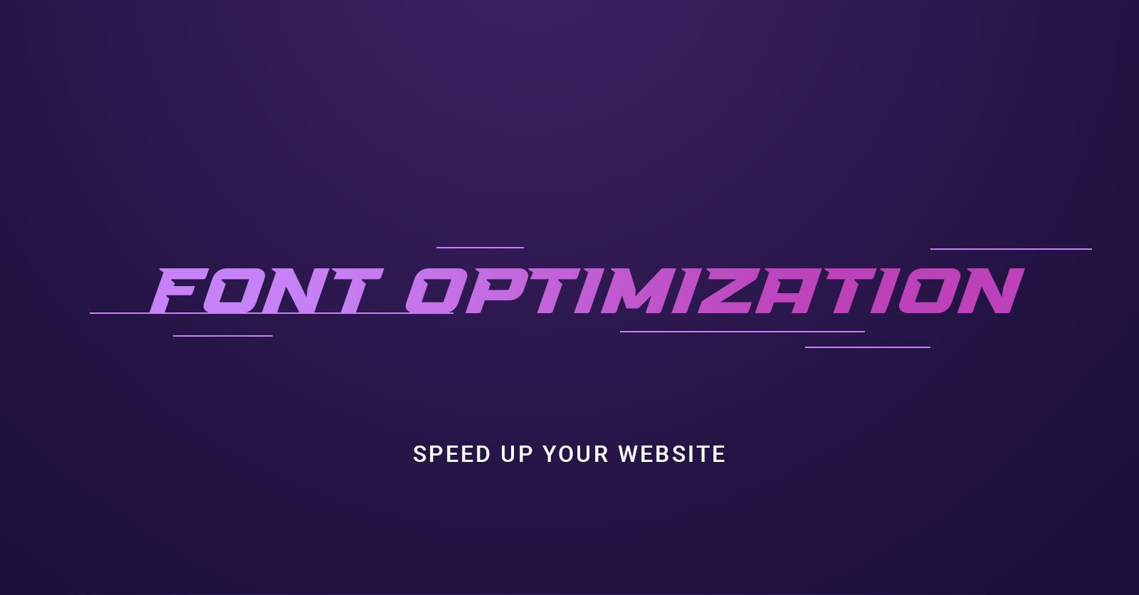 Optimise fonts for a faster website